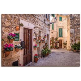 Artland Leinwandbild &raquo;Altstadtgasse in Valldemossa II&laquo; Mallorca 1 Stk. tlg. auf Holzrahmen gespannt beige Leinwand B/H/T: 90cm x 60cm, Leinwandbild Mallorca 
