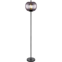 Globo LIGHTING Stehlampe &raquo;BLACKY&laquo; E27 1 Stk. Stehleuchte Schwarz, Glas, Fu&szlig;tritt, E27 schwarz 1, &Oslash; 30cm H: 160cm, 1 Stk.