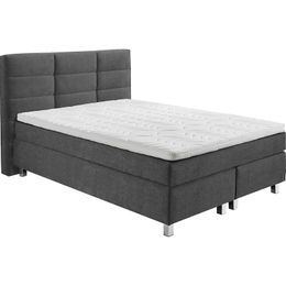 Westfalia Schlafkomfort Boxspringbett wahlweise mit Kaltschaum-Topper grau Bezug: 100% Polyester;Polsterung: 100% Polyester Microvelours Mit Kaltschaum-Topper, Liegefl&auml;che B/