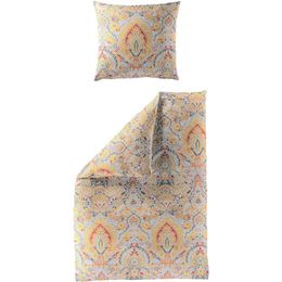 Bierbaum Bettw&auml;sche &raquo;Lotte&laquo; 2 Stk. Mako-Satin, 100 % Baumwolle, mit Ornamenten, pflegeleicht gold Mako-Satin, Obermaterial: 100% Baumwolle B/L: 155cm 