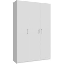 FORTE Kleiderschrank B/H/T 133,2/210,5/42 cm, stehende Montage wei&szlig; FSC -zertifizierter Holzwerkstoff Wei&szlig;, B/H/T: 133,2cm x 210,5cm x 42cm, T&uuml;ren: 3 