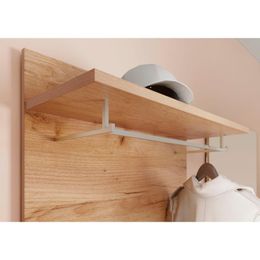 Germania Garderobenpaneel &raquo;Aledo&laquo; mit Ablageboden, Kleiderstange und -haken aus Metall braun Holzwerkstoff B/H/T: 75cm x 106cm x 30cm