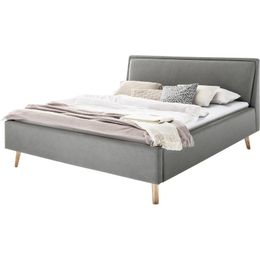 Meise M&ouml;bel meise.m&ouml;bel Polsterbett &raquo;Frieda&laquo; wahlweise mit Lattenrost und Bettkasten grau Liegefl&auml;che L&auml;nge B: 200cm x 160cm, Webstoff Ohne Lattenrost und 