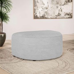OTTO home Polsterhocker &raquo;ADELLA passed zur Serie, Ma&szlig;e B/T/H: 92/69/43 cm&laquo; Hocker mit Wellenunterfederung, runde Form, auch in Cord grau 100% 