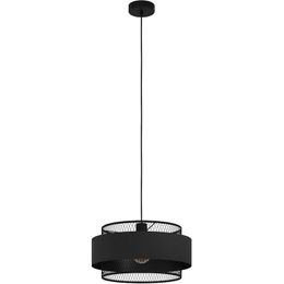 Eglo H&auml;ngeleuchte &raquo;BAZELY H&auml;ngelampe, Stahl und Textil, E27, Esszimmerlampe, Pendellampe&laquo; E27 1 Stk. H&auml;ngeleuchte, Esstischlampe, H110 x &Oslash;40 cm, 