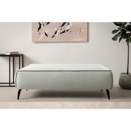 OTTO home Hocker &raquo;TVINNU&laquo; zur Serie TVINNU, gem&uuml;tlicher Sitzkomfort, rechteckig, schwarze F&uuml;&szlig;e B/H/T: 140cm x 44cm x 65cm, Flachgewebe LEINENOPTIK
