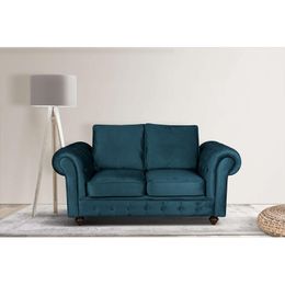 Home Affaire 2-Sitzer &raquo;MENDITTE&laquo; Knopfheftung im Armlehnbereich und an der Vorderkante, hohe Qualit&auml;t blau 100% Polyester B/H/T: 170cm x 90cm x 93cm, 