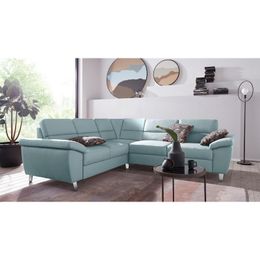 Sit & More sit&more Ecksofa &raquo;Sorano L-Form&laquo; wahlweise mit Bett- und Relaxfunktion, inkl. Bettkasten blau B/H/T: 249cm x 88cm x 229cm, Struktur fein, langer 