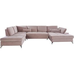 OTTO home Wohnlandschaft &raquo;Costello U-Form, B: 363 cm mit Sitztiefen- & Armteilverstellung&laquo; optional Schlaffunktion & Bettkasten beige 100% Polyester;
