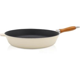 Kr&uuml;ger Bratpfanne &raquo;Einsenguss Pfanne SAVANNA&laquo; Gusseisen 1 Stk. tlg. f&uuml;r Induktions-Kochfelder geeignet beige &Oslash; 28cm + H&ouml;he 5,5cm
