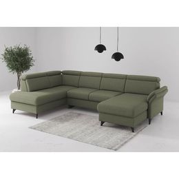 Sit & More sit&more Wohnlandschaft &raquo;Glendale, U-Form&laquo; inkl. Kopfteilverstellung,wahlweise mit Vorziehsitz und Bettkasten 95% Polyester, 5% Polyamid B/H/T: 321cm 