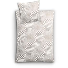 Kleine Wolke Bettw&auml;sche &raquo;Macra&laquo; 2 Stk. mit grafischem Print braun Mako-Satin, Obermaterial: 100% Baumwolle B/L: 135cm x 200cm, Mako-Satin, B/L: 80cm x 80cm, 2 Stk.