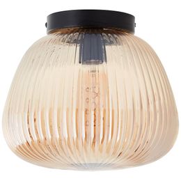 Brilliant Deckenleuchte &raquo;Kaizen&laquo; E27 1 Stk. Riffelglas, 22 x 25 cm, E27, Amber-Bernsteinfarben schwarz 1, &Oslash; 25cm H: 21cm, 1 Stk.