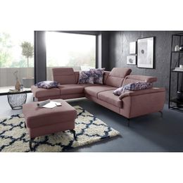 Sit & More sit&more Ecksofa &raquo;Percy L-Form&laquo; 15 cm Fu&szlig;h&ouml;he, Sitztiefenverstellung, wahlweise in 2 Fu&szlig;farben lila B/H/T: 270cm x 235cm, Luxus-Microfaser Paris, 