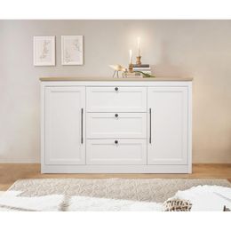 OTTO home Sideboard &raquo;Ismund&laquo; aus MDF, mit Holz-Zierleiste, schwarzen Metallgriffen, H&ouml;he 93 cm transparent Holzwerkstoff B/H/T: 148cm x 93cm x 39cm, 3