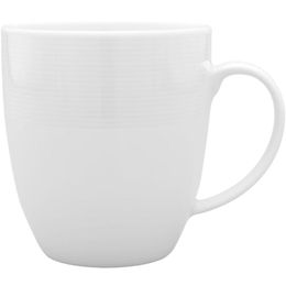 Van Well Becher &raquo;Kaffeebecher Jive, 400 ml, 6 St&uuml;ck&laquo; dezentes Spiraldekor, sp&uuml;lmaschinen-und mikrowellengeeignet wei&szlig; Porzellan &Oslash; 9cm x 10cm, 400ml, 6