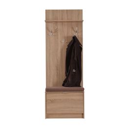 Home Affaire Kompaktgarderobe &raquo;Flamenco Flurgarderobe, Dielenschrank, Flurm&ouml;bel, Breite 67 cm&laquo; mit Sitzbank und Garderobenpaneel, Klappt&uuml;r, 8 Haken, 