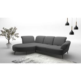 Sit & More sit&more Ecksofa &raquo;Dance, L-Form, inkl. Sitztiefenverstellung&laquo; inkl. Click&Seat, optional mit Kopfteilverstellung grau 95%Polyester 5%Polyamid B/H/T: 