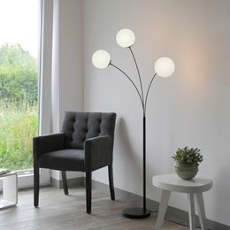 OTTO home Stehlampe &raquo;Nellin&laquo; E14 Stehleuchte mit gro&szlig;en Glaskugeln amberfarben oder opal matt wei&szlig; schwarz 3, &Oslash; 16cm H: 160cm