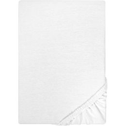 Biberna Spannbettlaken &raquo;Leila&laquo; Bettlaken aus 100% Baumwolle, f&uuml;r Matratzenh&ouml;hen bis 22 cm wei&szlig; Jersey, Obermaterial: 100% Baumwolle B/L: 200cm, 1 Stk., Jersey