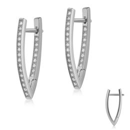 Firetti Damen Paar Creolen &raquo;Schmuck Geschenk Silber 925 Ohrschmuck Ohrringe Dreieck&laquo; Made in Germany - mit Zirkonia (synth.) silber Silber 925 (