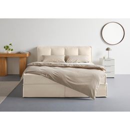 LeGer Home by Lena Gercke Boxspringbett &raquo;Addyson&laquo; H&auml;rtegrade H2, H3 und H4 w&auml;hlbar, Boxspringbett inkl. Topper, 2 Matratzen beige 100% POLYESTER (PES)