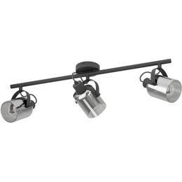 Eglo Deckenspot &raquo;BERREGAS Spotlampe - Stahl - E27 - 3X40W - IP20&laquo; E27 1 Stk. Wandleuchte, Wandspot, schwenkbar, Strahler, L77,5 x B11 x H24 cm 3, H: 
