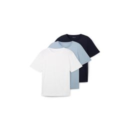 Tom Tailor Herren Tom Tailor T-Shirt Packung, 3 Stk. mit Logo-Stickerei wei&szlig; XXL