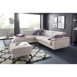 Sit & More sit&more Ecksofa &raquo;Percy L-Form&laquo; 15 cm Fu&szlig;h&ouml;he, Sitztiefenverstellung, wahlweise in 2 Fu&szlig;farben beige B/H/T: 270cm x 80cm x 235cm, Luxus-Microfaser 