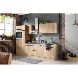 Optifit K&uuml;chenzeile &raquo;Roth&laquo; Breite 300 cm, wahlweise mit E-Ger&auml;ten, mit Apothekerschrank beige B/H/T: 300cm x 206,8cm x 60cm, ohne E-Ger&auml;te