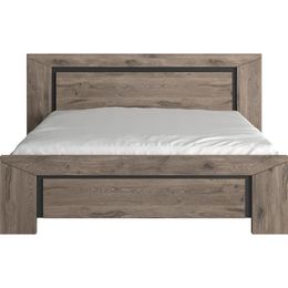 Jugendbett &raquo;Brugge&laquo; 1 Stk. tlg. In 2 Farben erh&auml;ltlich braun Liegefl&auml;che L&auml;nge B: 200cm x 140cm, H&ouml;he Bett: 88cm H&ouml;he Bettseite: 37cm H&ouml;he Liegefl&auml;che