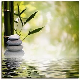 Artland Leinwandbild &raquo;Asiatische Spa Steine&laquo; Spa 1 Stk. tlg. auf Holzrahmen gespannt gr&uuml;n B/H/T: 70cm x 70cm, Leinwandbild Spa, 1 Stk.