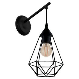 Eglo Wandleuchte &raquo;TARBES&laquo; E27 1 Stk. Wandleuchte, Wandbeleuchtung Wohnzimmerlampe, Flurlampe, E27 Fassung schwarz 1, H: 37,5cm, 1 Stk.