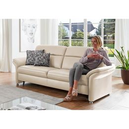 Die PlanBar 3-Sitzer &raquo;PN-EM16031, Breite 228 cm, ohne Kopfst&uuml;tzen&laquo; wahlweise mit Relaxauszug beige B/H/T: 228cm x 96cm x 92cm, Glattleder TORRO, 