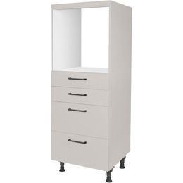 Nobilia Herdumbauschrank &raquo;"MIAMI", mit Schubk&auml;sten und Ausz&uuml;gen,&laquo; vormontiert, Breite/H&ouml;he: 60/167,8 cm Seidengrau, B/H/T: 60cm x 167,8cm x 58,3cm, 