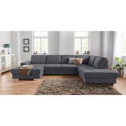 Sit & More sit&more Wohnlandschaft &raquo;Santorini U-Form&laquo; mit Federkern und Sitztiefenverstellung, wahlweise mit Schlaffunktion grau Luxus-Microfaser ALTARA NUBUCK (