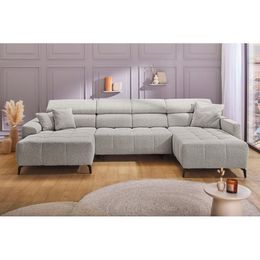 Jockenh&ouml;fer Wohnlandschaft &raquo;Ultima, U-Form, B: 363cm, mit 60 cm elektrischer Sitztiefenverstellung&laquo; 140kg Belastbarkeit je Sitz, verstellbaren Kopfst&uuml;tzen, USB-