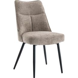 Home Affaire 4-Fu&szlig;stuhl &raquo;Cielo&laquo; (Set) 2 Stk.tolle Optik grau Metall, Polyester B/H/T: 50cm x 50cm, 2 Stk.