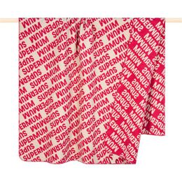 Pad Wohndecke &raquo;SUPER&laquo; Made in Europe, Wendefunktion, mit Schriftzug, 150x200 cm pink Mischgewebe B/L: 150cm x 200cm