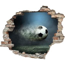queence Wandtattoo &raquo;Fu&szlig;ball&laquo; Wandsticker, Wandbild, selbstklebend, 3D, Wanddurchbruch bunt B/H/T: 60cm x 50cm x 0,1cm, Fussball