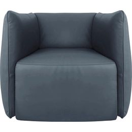 Egoitaliano Sessel &raquo;Ludo Loungesessel, Designsessel, Clubsessel, elegant und zeitlos&laquo; mit tollem Sitzkomfort, Solit&auml;rsessel grau Leder &raquo;BULL&laquo; (echtes Rindsleder).