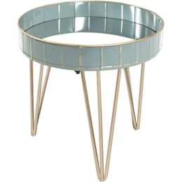HAKU Beistelltisch &raquo;Sofatisch, Wohnzimmertisch&laquo; 1 Stk. tlg. rund - aus Metall Blau - &Oslash;/H 41/40 cm bunt B/H/T: 41cm x 40cm x 41cm, Ablage lackiert,