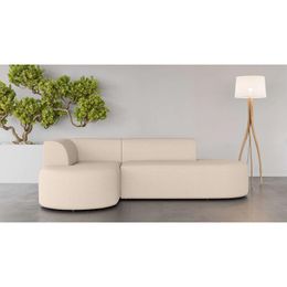 OTTO home Ecksofa &raquo;Ecksofa Tvinne mit Ottomane links oder rechts bestellbar&laquo; L-Form, mit Wellenunterfederung, BxTxH 260x170x73 cm beige 100% Polyester