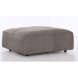 Musterring Hocker &raquo;LUCIA&laquo; braun Flachgewebe VALMONT (60% Baumwolle/40% Leinen);Leder PURO, pigmentiertes Leder;Microfaser CRONA (100% Polyester);Flachgewebe 