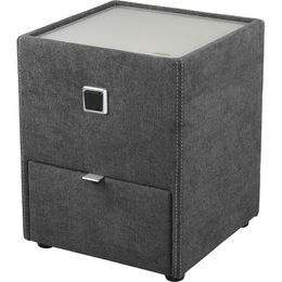 Jockenh&ouml;fer Nachtkonsole &raquo;Lancy&laquo; mit LED-Beleuchtung grau Glas, Holzwerkstoff B/H/T: 42,5cm x 53cm x 45cm, 1 Stk.
