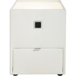 Jockenh&ouml;fer Nachtkonsole &raquo;Lancy&laquo; mit LED-Beleuchtung wei&szlig; Glas, Holzwerkstoff B/H/T: 42,5cm x 53cm x 45cm, 1 Stk.
