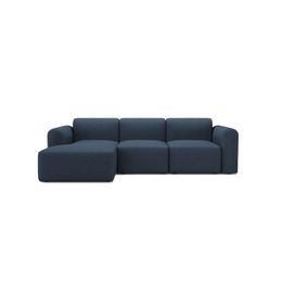 Ecksofa &raquo;Rund, Relax-Ecke, Big-Sofa, Endless Seating,&laquo; Bez&uuml;ge wechselbar, Kaltschaum im Sitz, Nordic Swan Ecolabel blau B/H/T: 266cm x 71cm x 152cm, 
