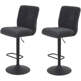 Hela Barhocker &raquo;LENI&laquo; Set, 2 Stk. tlg. Komfortsitz mit Federkorb schwarz 92% Polyester;8% Polyamid B/H/T: 44cm x 102cm x 57cm, Breitcord Microfaser
