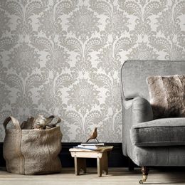 Sublime Vliestapete &raquo;DAMASK&laquo; Retro Design Tapeten grau Vlies B/L: 0,52m x 10m, Rollen: 1