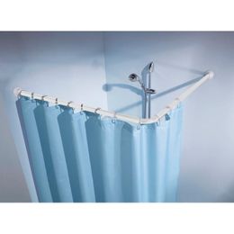 Kleine Wolke Winkelstange &raquo;Duschvorhangstange&laquo; &Oslash; 25 mm k&uuml;rzbar f&uuml;r Duschvorh&auml;nge, L&auml;nge 90 cm wei&szlig; Aluminium, Kunststoff B/L: 90cm &Oslash; 25mm